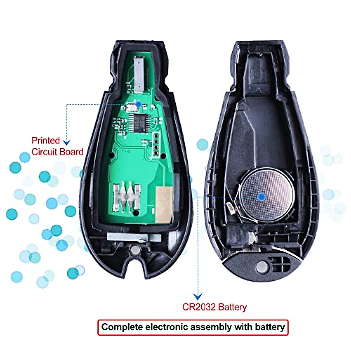 OEM Keyless Entry Remote Key Fob Replacement fit 2008-2019 Dodge Grand Caravan, 2008-2016 Chrysler Town and Country (M3N5WY783X IYZ-C01C 433MHZ 7Btn) Set of 2