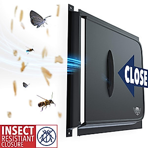 Leisure Coachworks 12" RV Screen Door Slider Panel and Handle/Stop for RV, Trailer, Camper, Motor Home, Cargo Trailer - OEM Replacement (Black)