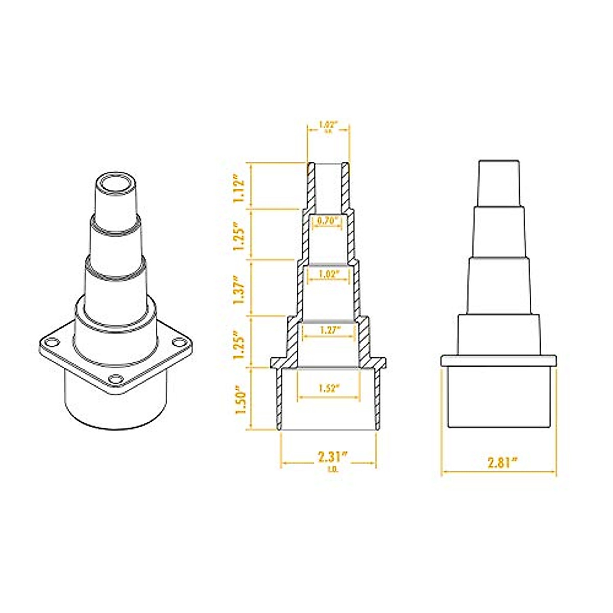 WORKSHOP Wet/Dry Vacs Vacuum Adapter WS25007A 2-1/2-Inch Universal Wet/Dry Shop Vacuum Adapter Is An Ideal Shop Vacuum Accessory
