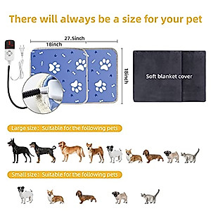 Outdoor Pet Heating Pad Mat Bed for Cat Dogs,Large Indoor Heated Pet Bed with Waterproof Cover, 9 Adjustable Temperature Dog Cat Heating Pad with Timer Pet Bed Warmer Blanket Mat Auto Power-Off