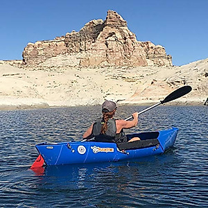 Tucktec Advanced 10 Foot Foldable Kayak Folding Canoe, Portable Lightweight, Boat Fits in Your Car No Roof Rack Needed, Stronger Than Inflatable, for Kids or Adult (Blue 2022)