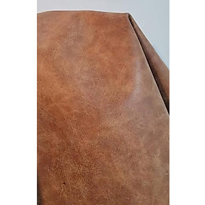 NAT Leathers | Blonde Light Tan Beige Distressed Crazy Horse Soft Faux Vegan Upholstery Leather PU (Peta Approved Vegan) | 1 Yard (36 x 54 inch) Cut by The Yard | Pleather 0.9 mm | Blonde 36"x 54"