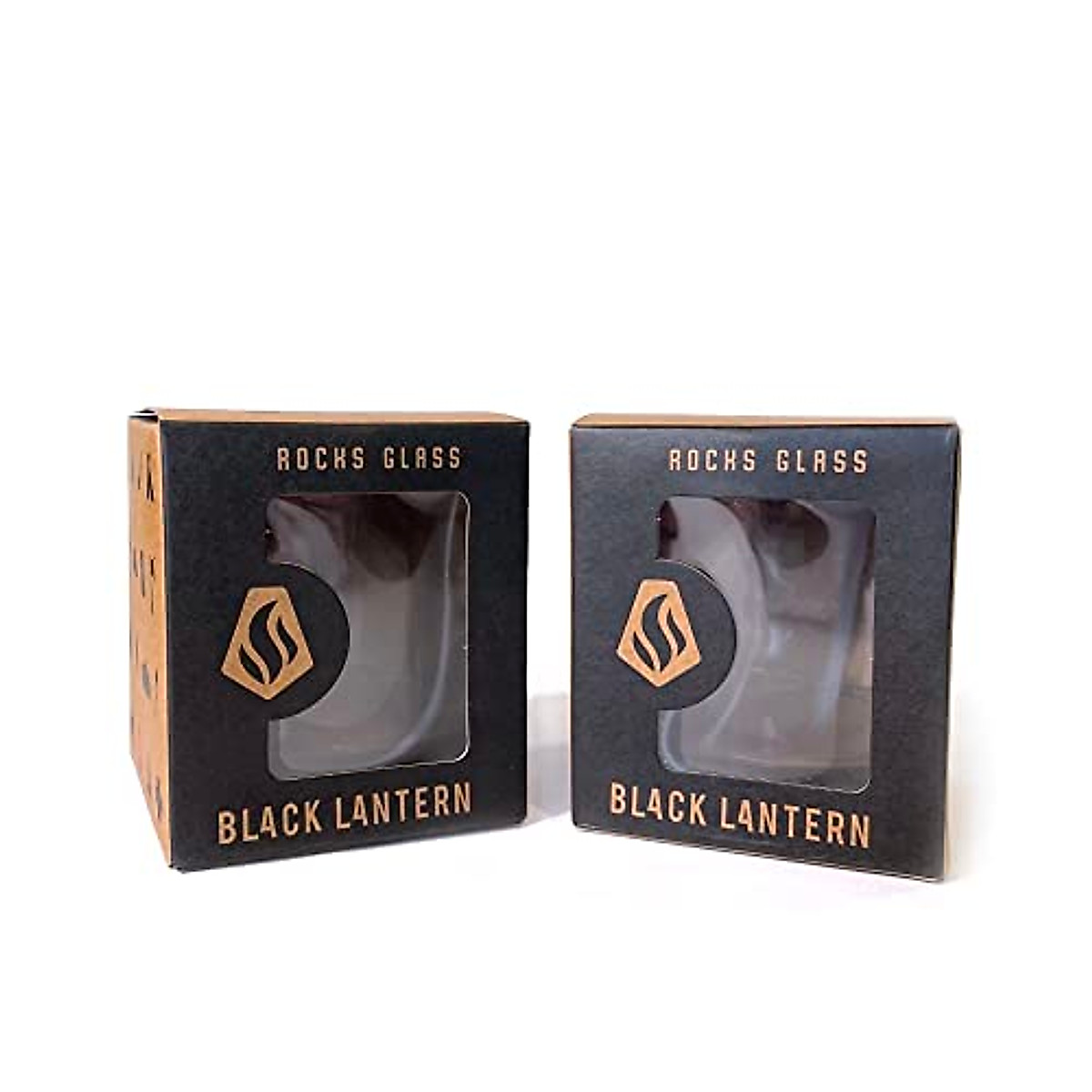 Black Lantern Whiskey Glasses – Mountain Range Rock Glass Set – Set of 2-11oz. Tumbler Glasses - Barware and Kitchen Glasses - Drinking Glasses - Glassware for Scotch Bourbon and Whiskey