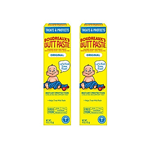 Boudreauxs Butt Paste Diaper Rash Ointment, vJBQdk, Original - Contains 16% Zinc Oxide - Pediatrician Recommended - Paraben and Preservative-Free - 2Pack (4 Ounce)