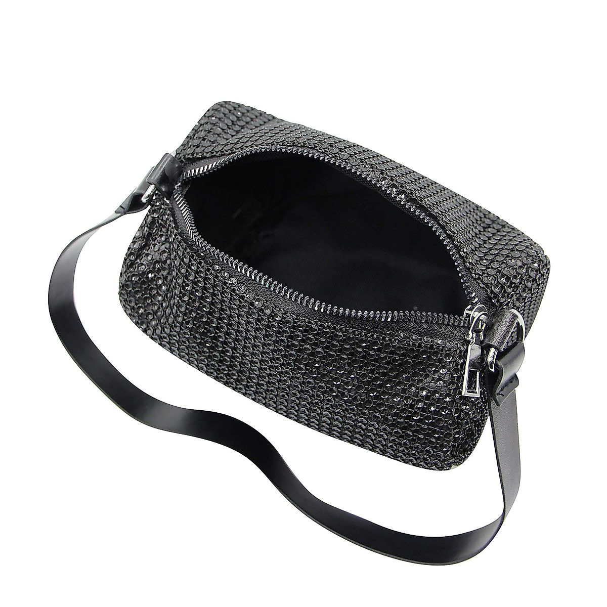 RARITYUS Women Crystals Sparkling Glitter Evening Clutch Handbag Mini Top Handle Purse with Chain for Party Wedding Prom