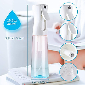 Continuous Hair Plant Mister Spray Bottle, Fine Empty Small Mist Spray Bottles, Water Alcohol Cleaning Mist Bottle for Curly Hair Styling Products,Plants,Barber Accessories