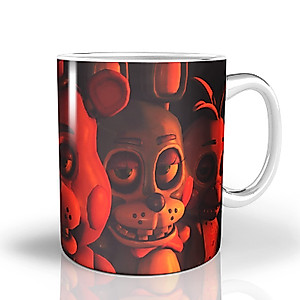 Dsforu White Ceramic 11 Oz Mugs Fnaf Holiday Five Father Day 5 Friends Nights Event At Birthday Game St Gamer New Year Cosplay Tea Cups Hot And Iced Coffee Water Gift Christmas