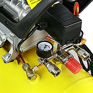 Stark USA 3.5HP Portable 10 Gallons Air Compressor Tank Ultra Quiet Horizontal Tank Adjustable Pressure with Built-in Wheel