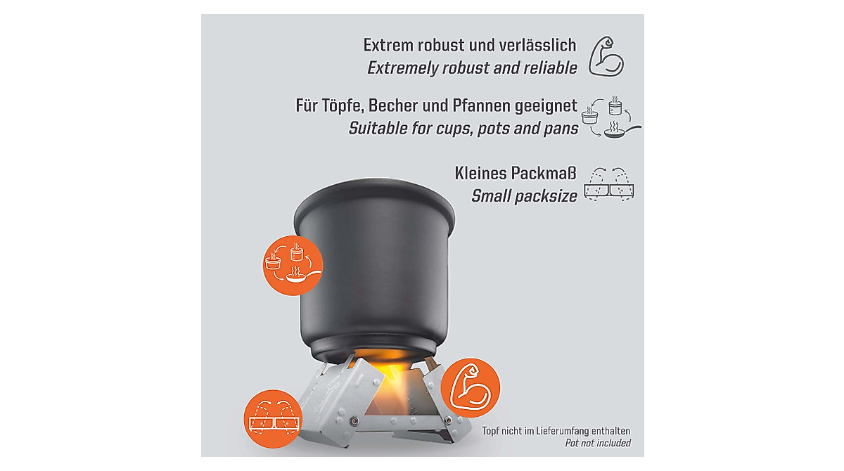 Esbit Ultralight Folding Pocket Stove with Six 14g Solid Fuel Tablets ...