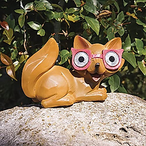 Dawhud Direct Fox Solar Light for Home and Outdoor Decor, Fox Solar Powered Flickering LED Garden Light Backyard Fox Decoration