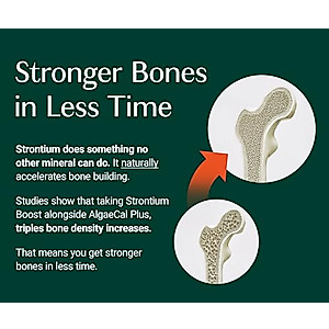 AlgaeCal Strontium Boost - Clinically Supported Strontium Citrate 680 mg Capsules Bone Strength Supplement - Pair with AlgaeCal Plus to Increase Bone Density in Just 6 Months, 3 Month Supply