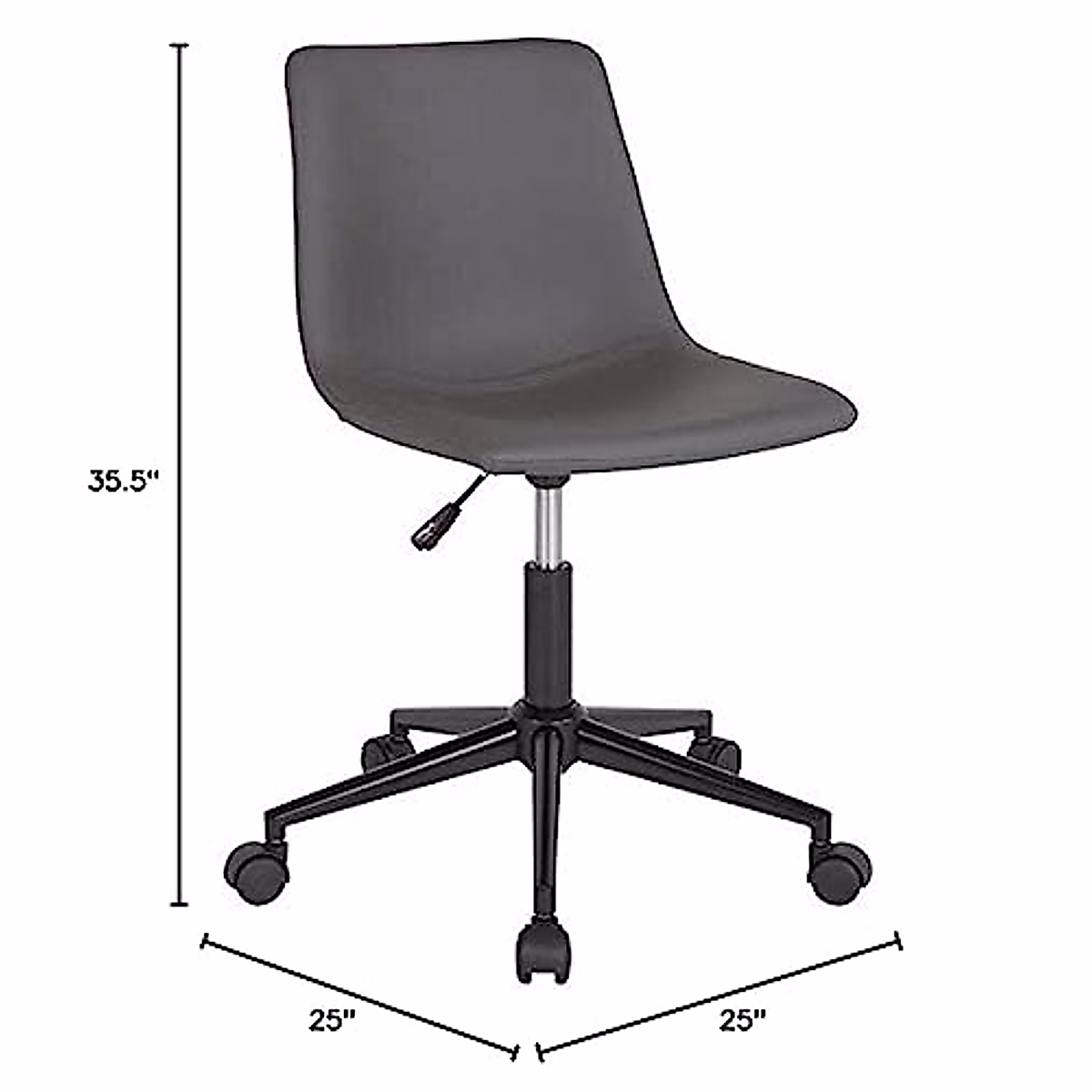 Flash Furniture Siena Home and Office Task Chair in Gray LeatherSoft