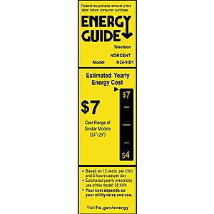 Norcent 24 Inch 720P N24-HD1 LED HD Backlight Flat VGA USB HDMI Digital TV Tuner Cable Dual Channel Speaker Monitor Television (Renewed)