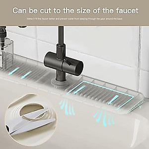 Hiborth Universal Faucet Draining Mat Faucet Draining Mat Non-slip Silicone Quick Drying Foldable Bathroom Kitchen Sink Splash Guard Faucet Draining Pad Transparent 2XL