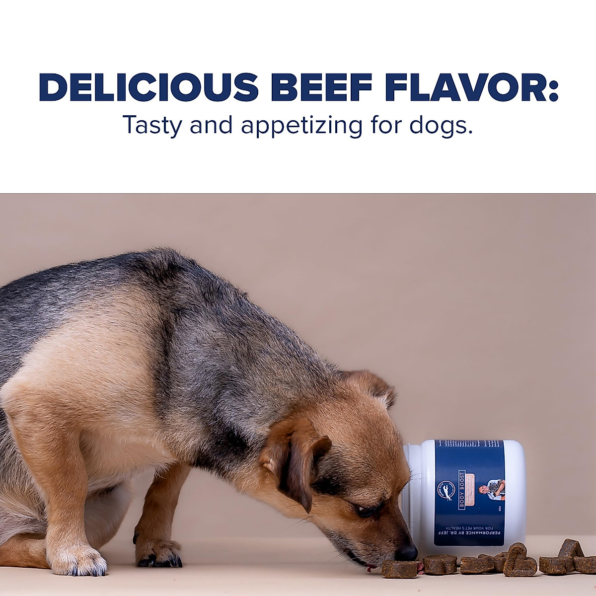 Dr. Jeff Werber Body Boost Multivitamin for Dogs - Heart Shaped Soft Chews with Essential Omega Fatty Acids, Vitamins and Minerals of Dogs - Tasty Beef Flavor - 60 ct.