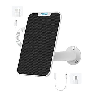 REOLINK 3W Solar Panel Power Designed for Wireless Outdoor Security Camera Solar Powered Cameras, 6V Type C Port, Compatible with Argus Eco/Go PT Plus/Argus 3 Pro/Argus PT, Non-Stop Charging (White)