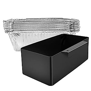 BSARTE 2X Larger Grease Cup Tray and Aluminum Drip Pans Liner(10 Pack) Compatible with Blackstone 28" 30" 36" Flat Top Griddles, Rear Grease Collection Catcher Pan Accessories