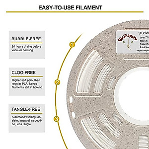 Reprapper White Polypropylene PP Filament, Semi-Flexible Ultra Tough Filament 1.75mm 3D Printer Filament for 3D Printing (± 0.03mm) 2.2lb (1kg), 5pcs Build Sheet Included, White