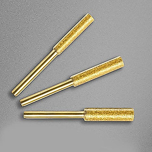 FENOHREFE for Polishing Metals Cylindrical Burr 4/4.8/5.5mm Chainsaw Stone File Chain Sharpening Tool Tools for Tile Drilll Kitchen Tool Attachment for Paint Removal Coated