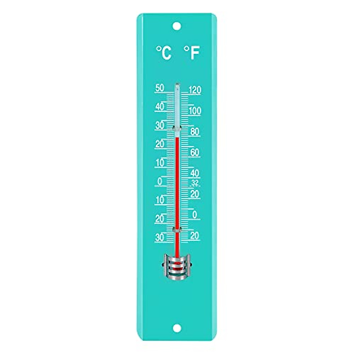 Gardtech Vertical Thermometer, Indoor Outdoor Steel Temperature Gauge Meter, Digital Temperature Monitor with Double Scale, for Patio, Garden or Nursery Area - 7.8 Inch (Green)