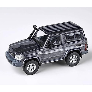 2014 Land Cruiser 71 SWB Graphite Gray Metallic 1/64 Diecast Model Car by Paragon Models PA-55562