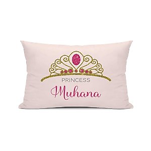 Personalized Princess Crown Pillowcase with Names Custom Text Printed Fun Bedroom Decor Pillow Cover for Children Girls Boys Men Women