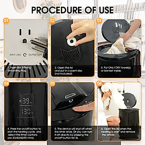 Towel Warmer, Upgraded 20L Capacity Towel Warmers for Bathroom, Luxury Towel Warmer Bucket with Child Safety Lock for Blankets, Bathrobes, PJs, and More (4 Timer Settings, Auto Shut Off, BLACK)