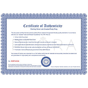 PEORA Gracefully Exquisite 1.00 Carats Created Ruby Ring in Sterling Silver Size 9