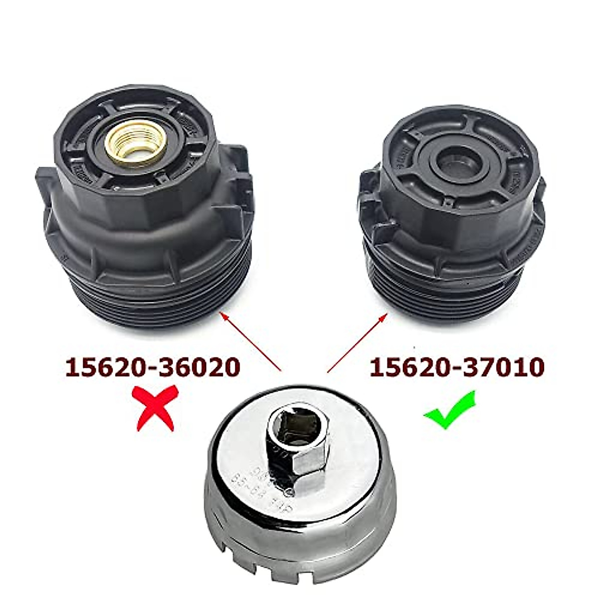 Compatible with Oil Filter Wrench Scion Toyota Camry, RAV4, Tacoma, Highlander, Sienna, Tundra, Lexus and More 2.0 to 5.7 Liter Engines with 64mm Cartridge Style Oil Filter System FIT for 15620-37010