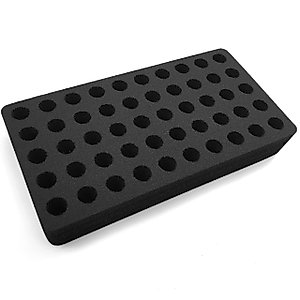 Polar Whale Centrifuge Vial Organizer Black Foam Storage Rack Stand Transport Holds 50 Vials Fits up to 12mm 2ml Diameter Tubes