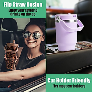 Cafezi 30oz Tumbler with Handle and Straw, Vacuum Insulated Tumblers with Flip Straw and Top Handle, Reusable Insulated Cup for Home, Outdoors, Leakproof, Fits in Cup Holder, Cold for 30 Hours