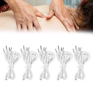 Sonew 5pcs / Bag DC 2.5mm 1.2m 4?in?1 Pin Type Electrode Lead Wires Cable, TENS Lead Wires for TENS Unit Physiotherapy Machine