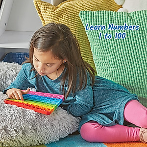 hand2mind Hundred Board Sensory Bubble Popper, Pop Fidget Toys for Kids, Multiplication Board, Math Manipulatives Kindergarten, Fine Motor Toys, Fidgets for Classroom, Calm Down Corner Supplies