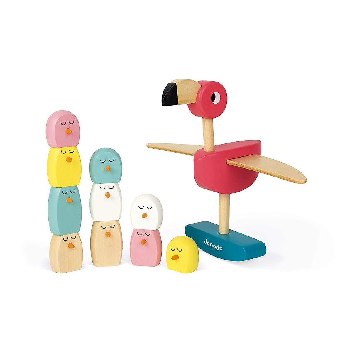 Janod Zigolos Wooden Balancing Game - Flamingo – Ages 3+ - J08230