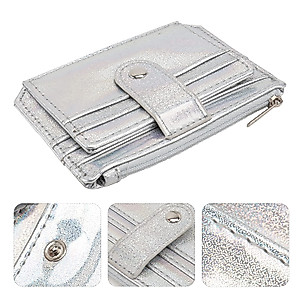 TENDYCOCO Money Clip with ID Window Hologram Card Holder Slim Coin Wallet for Women Girls
