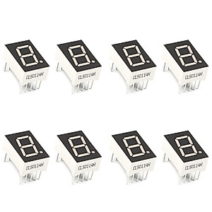 Bettomshin 10Pcs LED Digital Tube Common Cathode 10 Pin 1 Bit 0.75 x 0.5 x 0.31 inch (LxWxH) 0.5" Red Display Digital 5011AH