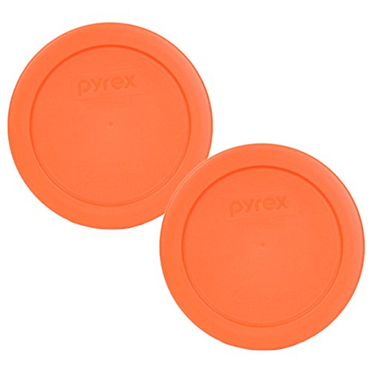Pyrex Bundle - 2 Items: 7200-PC 2-Cup Orange Round Plastic Lids