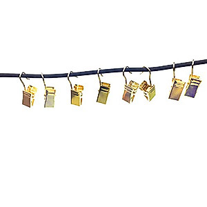 Hyamass 50pcs Metal Hook Clips Hanging Curtain Clip Hanger Wire Holder Home Decoration, Photos, Art Craft Display (Light Gold)