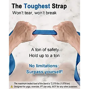 Tumaz Stretching Strap - 10 Loops & Non-Elastic Yoga Strap - The Perfect Home Workout Stretch Strap for Physical Therapy, Yoga, Pilates, Flexibility - [Extra Thick, Durable, Soft]