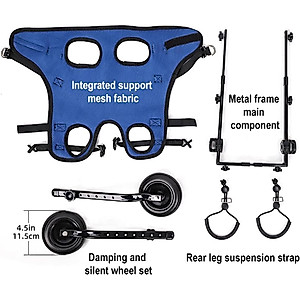 Adjustable Dog Wheel-Chair for Back Legs,Pet Walk Tools,Pet Mobility Aids with Wheels,Dog Leg Brace and Hip Support, Suitable for Back Legs,Dog Assisted Walking Device
