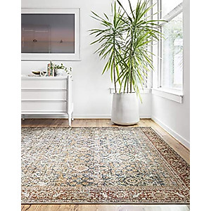 Loloi II Layla Ocean/Rust 7'-6" x 9'-6" Area Rug