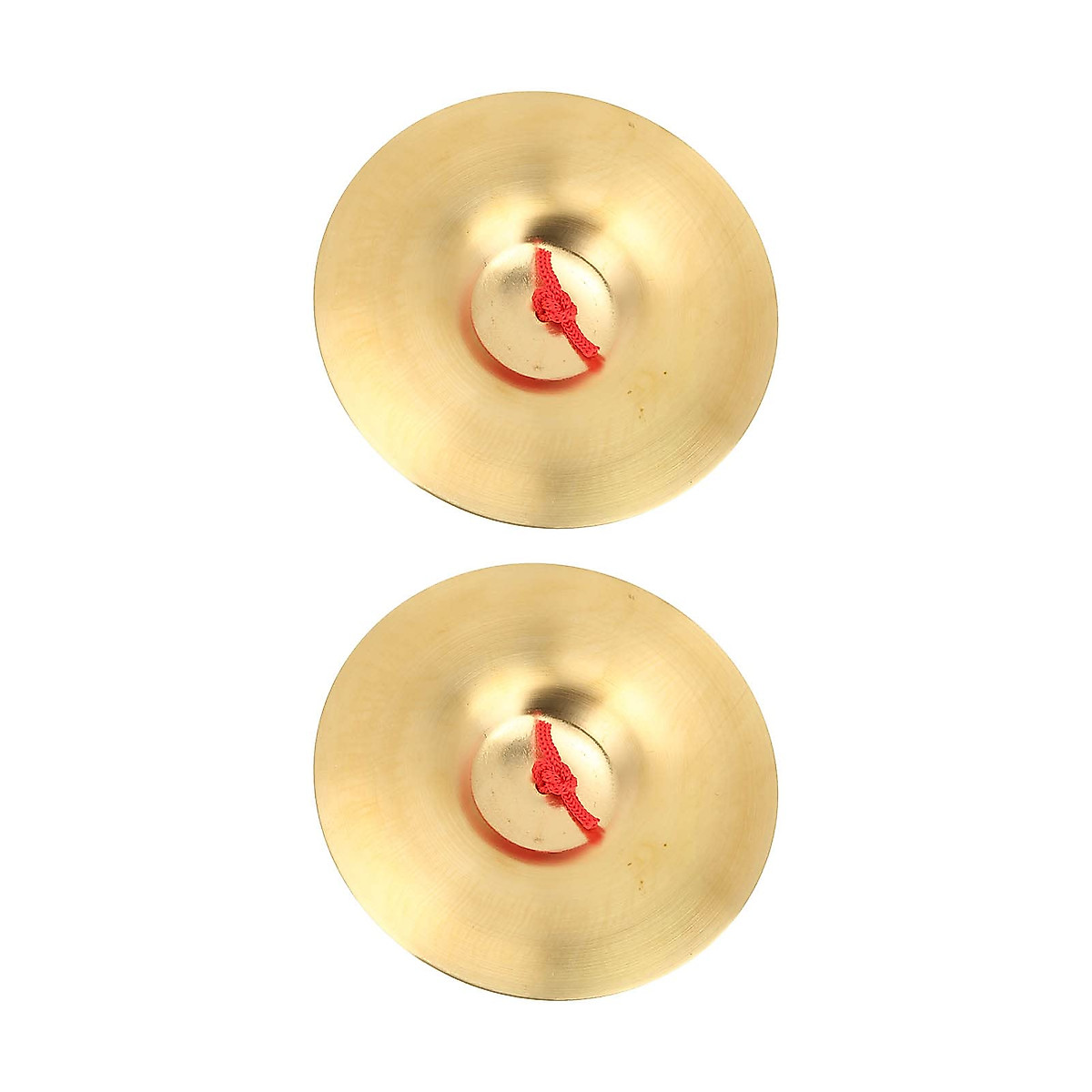 Jerliflyer Crash Cymbal, Yellow Brass Teaching Tool Cymbal Musical Instrument Hang to Storage Loud Voice Crash Cymbals with Red Lanyard for Kids, Adults