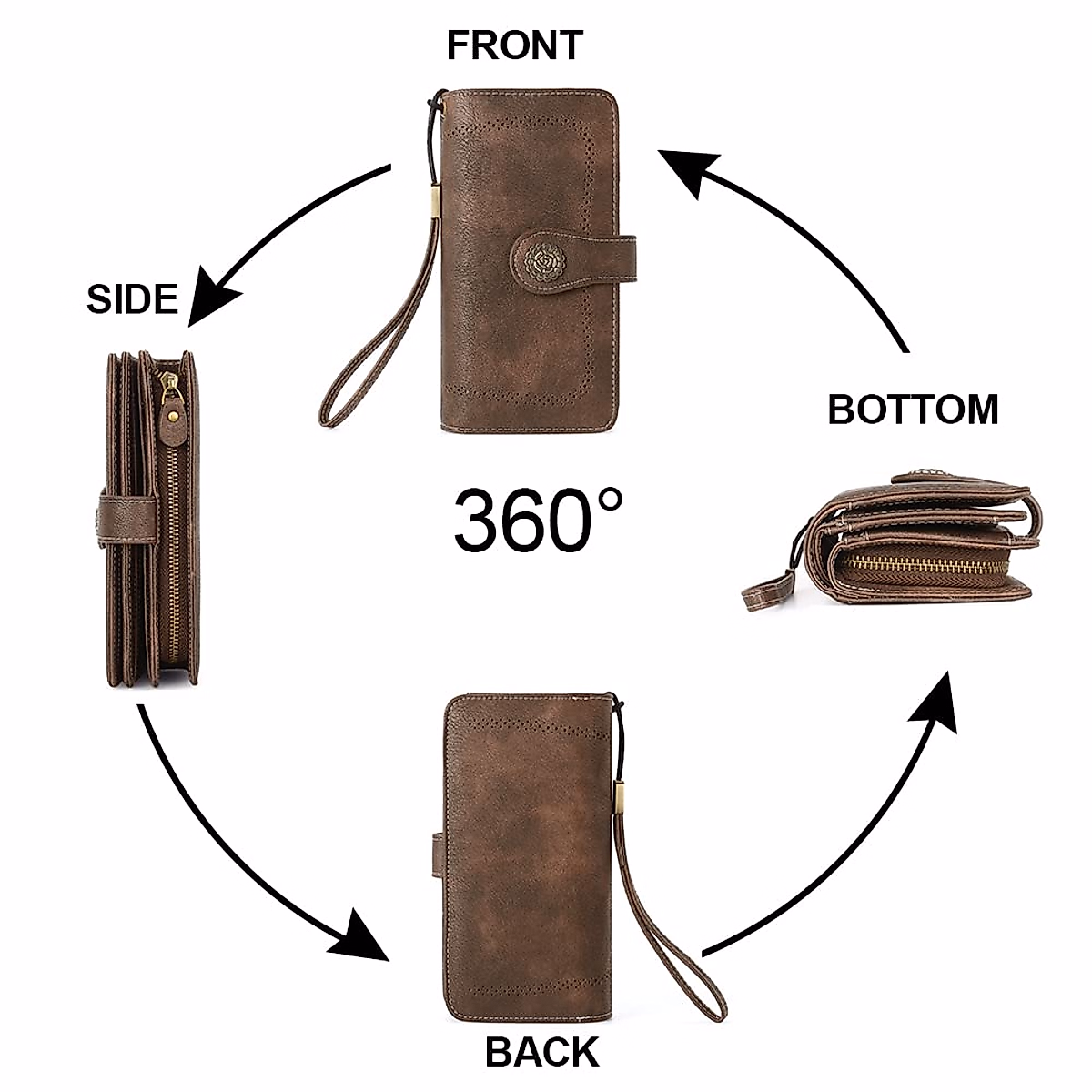 CLUCI Women Backpack Bundle with Women Wallet