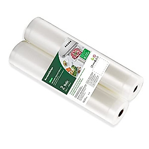 Bonsenkitchen Vacuum Food Sealer Rolls Bags, 2 Packs 8 in x 20 ft Storage Bags, BPA Free, Durable Commercial Customized Size Food Bags for Food Storage and Sous Vide Cooking