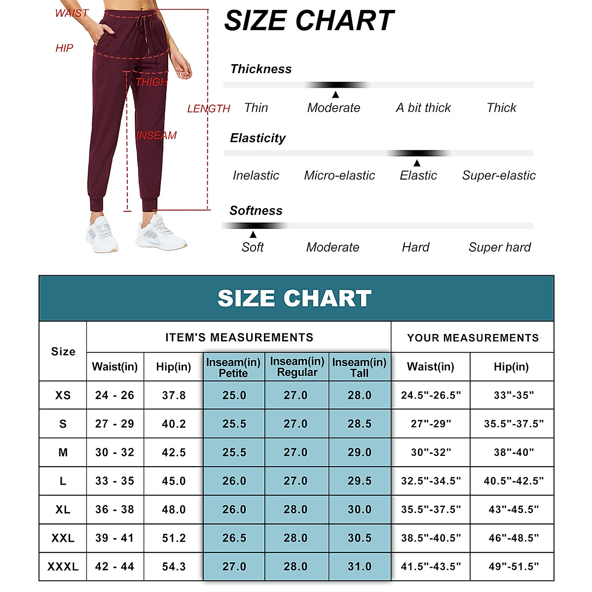 Libin Women's Joggers Pants Athletic Sweatpants with Pockets Running Tapered Casual Pants for Workout,Lounge, Navy L