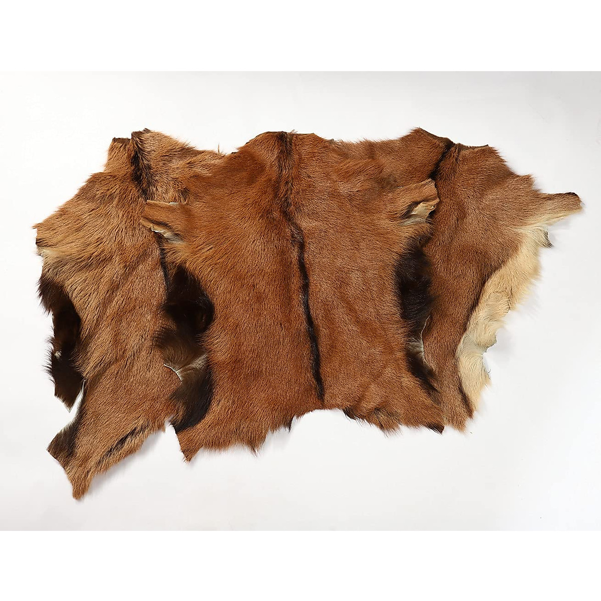 Natural Tanned Sheep Skin Antelope Fur Goat Hide Pelts Skin Springbok Fur Hide Pelt Rug Taxidermy Hunting Trophy and Fur Plush Fur Clothing Liner Bag Accessories 1PCS (16X16IN)