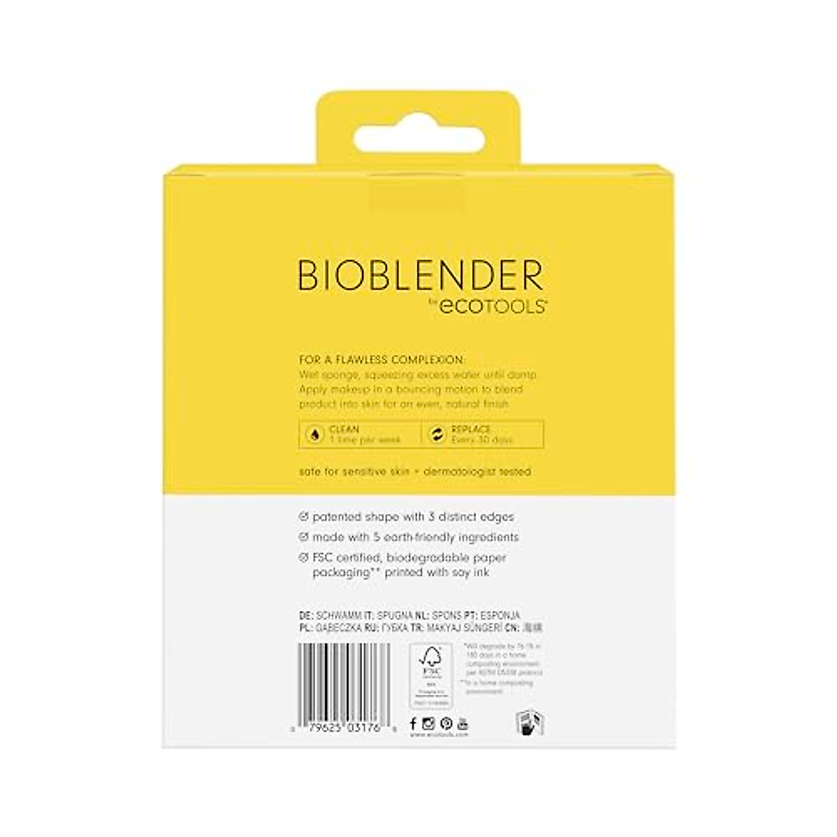 EcoTools Bioblender Makeup Sponge Trio, Large, Medium, & Small Beauty Sponges, Natural Makeup Blender Beauty Sponges for Liquid and Cream Foundation, Cruelty Free and Vegan, 3 Count