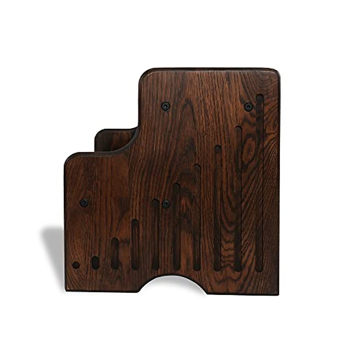 CONSDAN 2 Tier Step Stool, USA Grown Solid Hardwood Oak, Wooden Step Stool for Adults Kids Seniors, Bathroom Kitchen Toilet Living Room Bedroom Helper Stool (Chocolate Color)