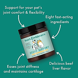 Dr. Mercola Bark & Whiskers Joint Support for Dogs & Cats, 1.69 Oz. (48 g), Collagen & Hyaluronic Acid, Promotes Mobility, Veterinarian Formulated, Non-GMO