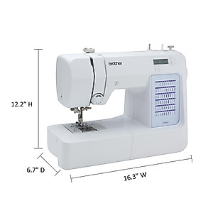 Brother CS5055 Computerized Sewing Machine, 60 Built-in Stitches, LCD Display, 7 Included Feet, White